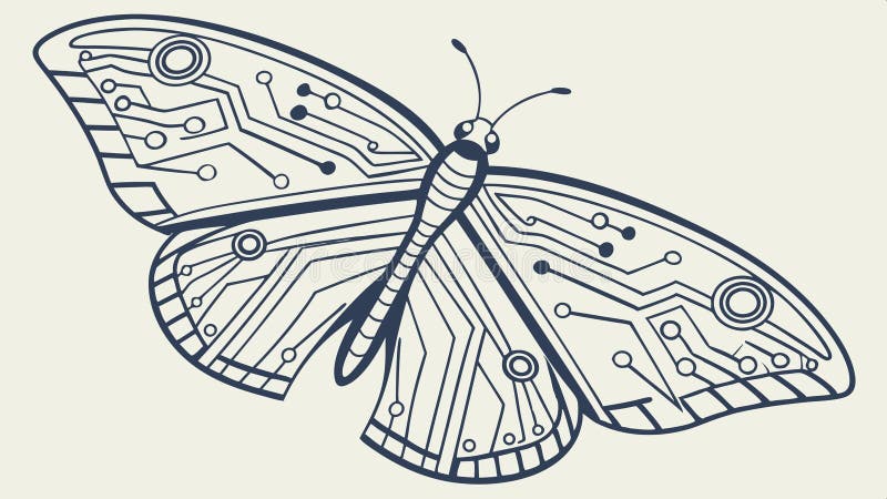 Butterfly Circuit Board Pattern Tech Nature Connection Vector Design ...