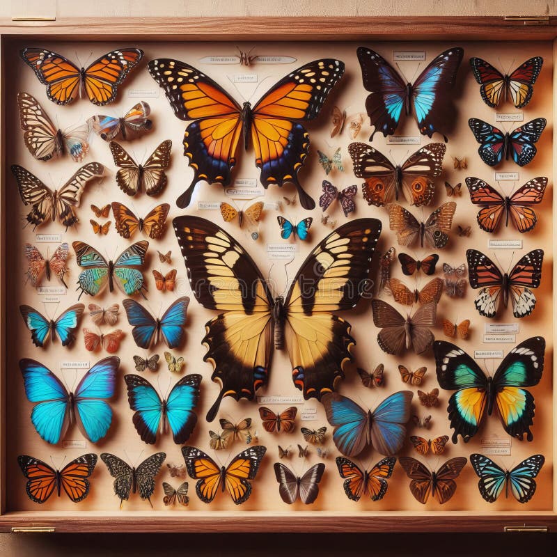 Butterfly Collection with Various Species Stock Illustration ...