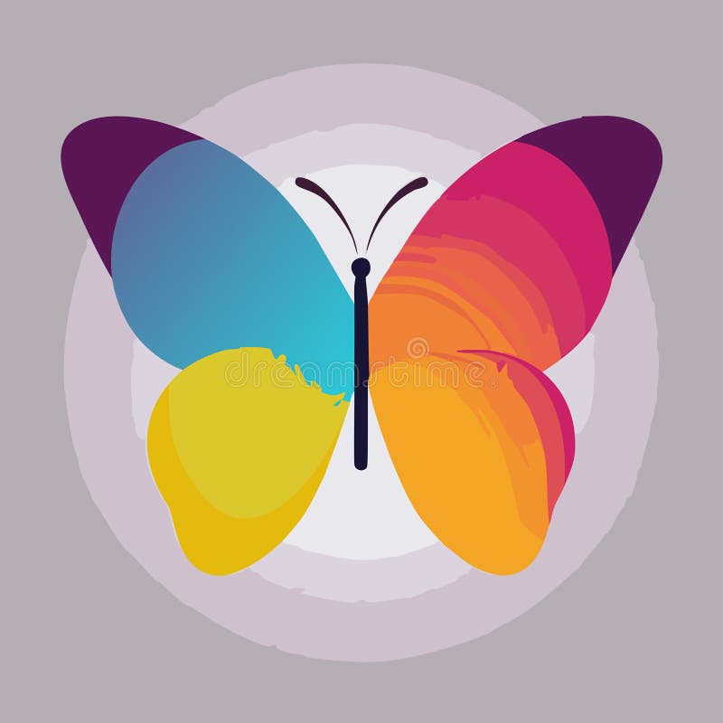 Butterfly Colorful Icon. Vector Illustration Butterflies in a Flat Style Stock Vector ...