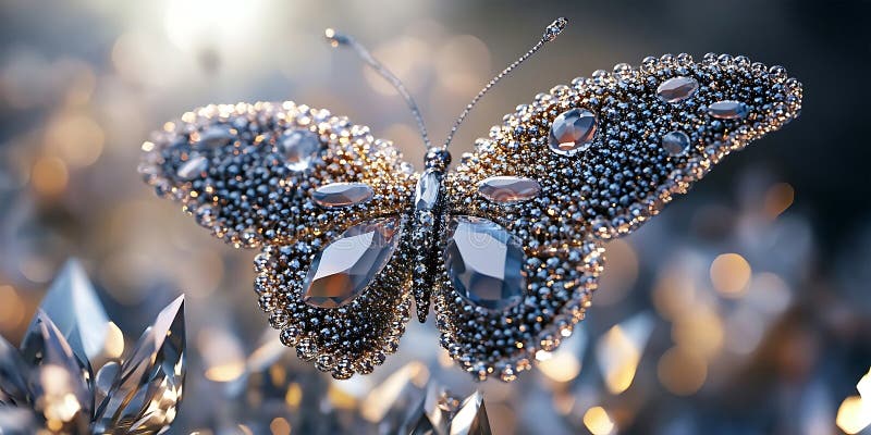 Butterfly Composed of Tiny Sparkling Gems Background for Luxury Fantasy ...