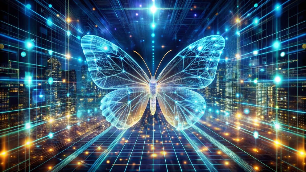 A Butterfly of Connected Data Visualizing Futuristic Digital Network ...