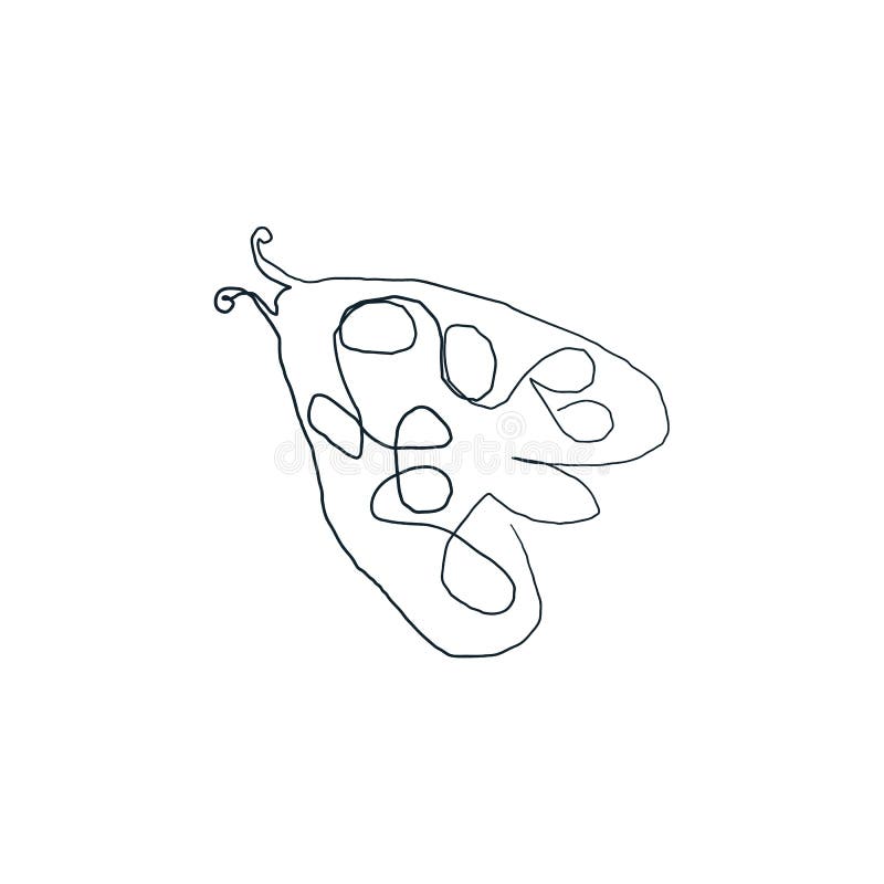 Butterfly Continuous Line Drawing Element Isolated on White Background ... Butterfly Continuous Line Drawing Element Isolated on White Background ...