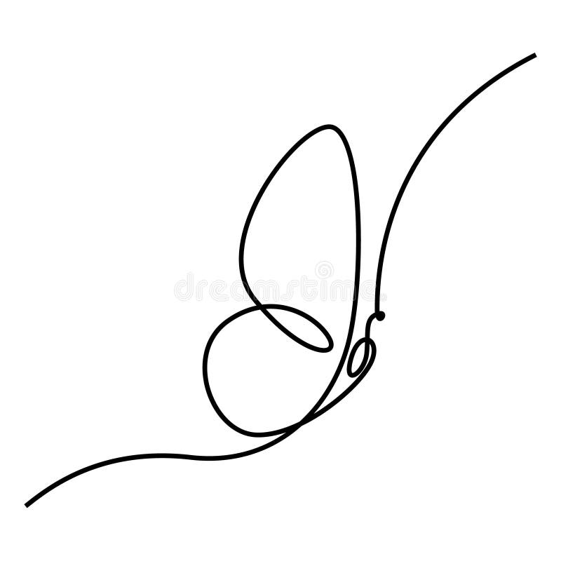 Butterfly. Continuous One Line Drawing. Vector Illustration. Stock ...