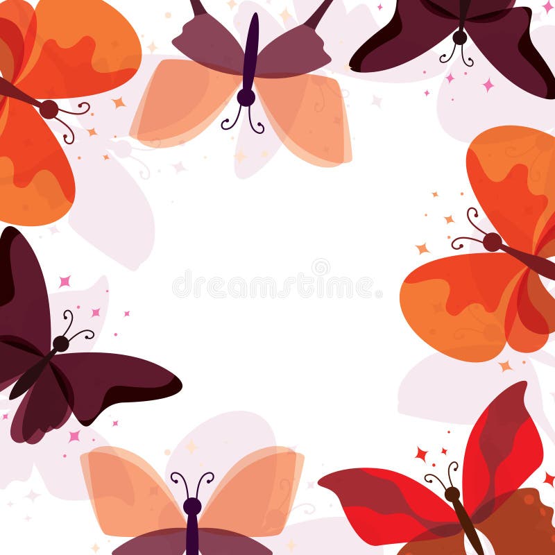 Butterfly Corner Frame. Vector Stock Illustration - Illustration of ...