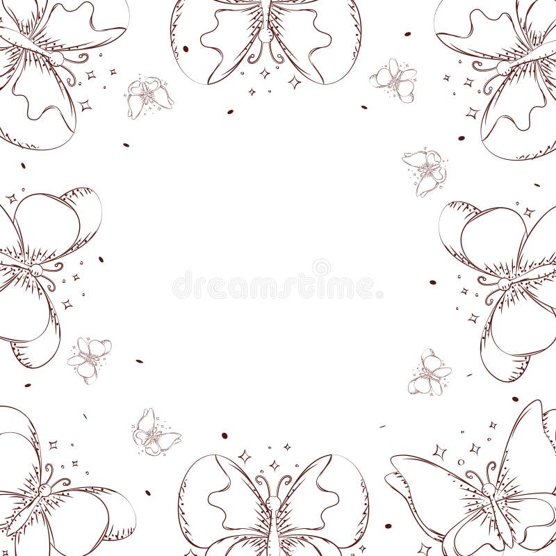 Butterfly Corner Frame. Vector Stock Illustration - Illustration of ...