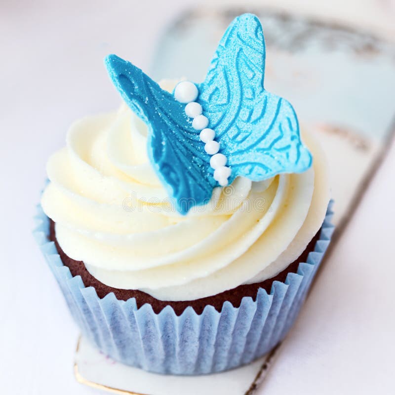 Butterfly cupcakes stock image. Image of butterflies - 10805867