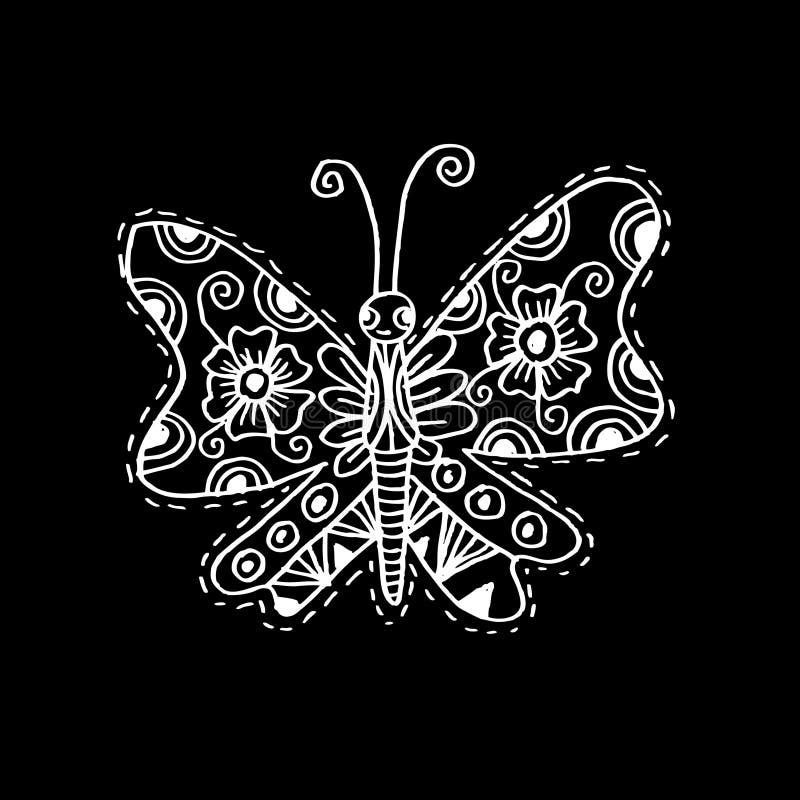 Butterfly with Decorative Style Stock Illustration - Illustration of ...