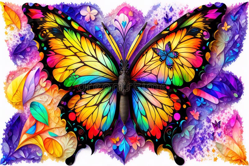 Butterfly Design with Multi Color by AI Generated Stock Illustration ...
