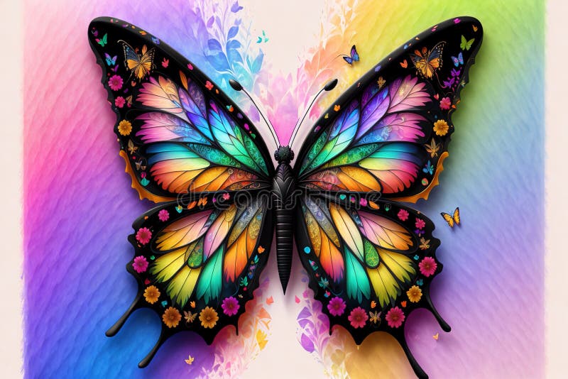 Butterfly Design with Multi Color by AI Generated Stock Illustration ...