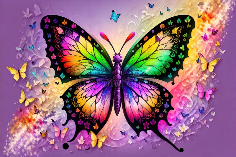 Butterfly Design with Multi Color by AI Generated Stock Illustration ...