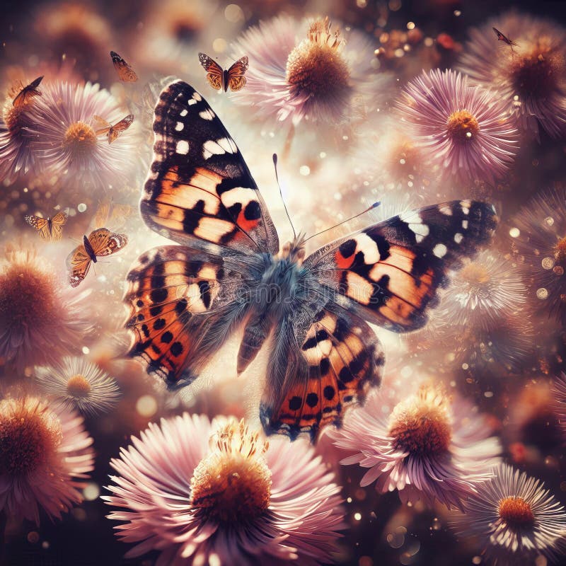 Butterfly Effect Close Up of a Butterfly with Multiple Exposur Stock ...