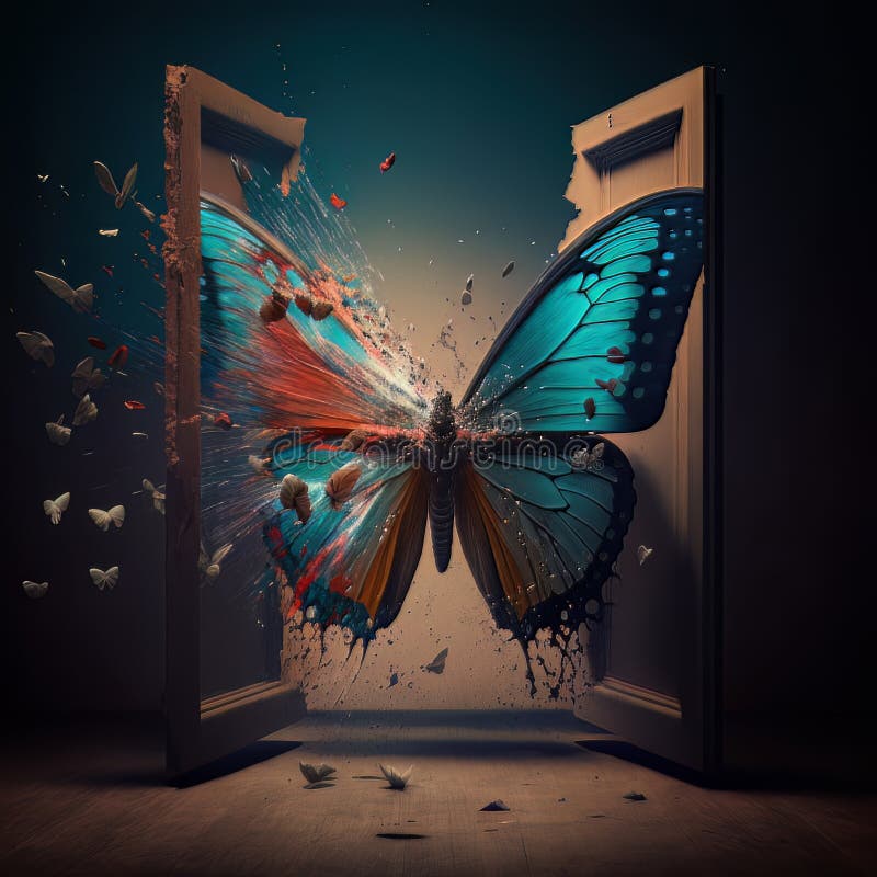 Butterfly effect concept stock illustration. Illustration of figurative ...