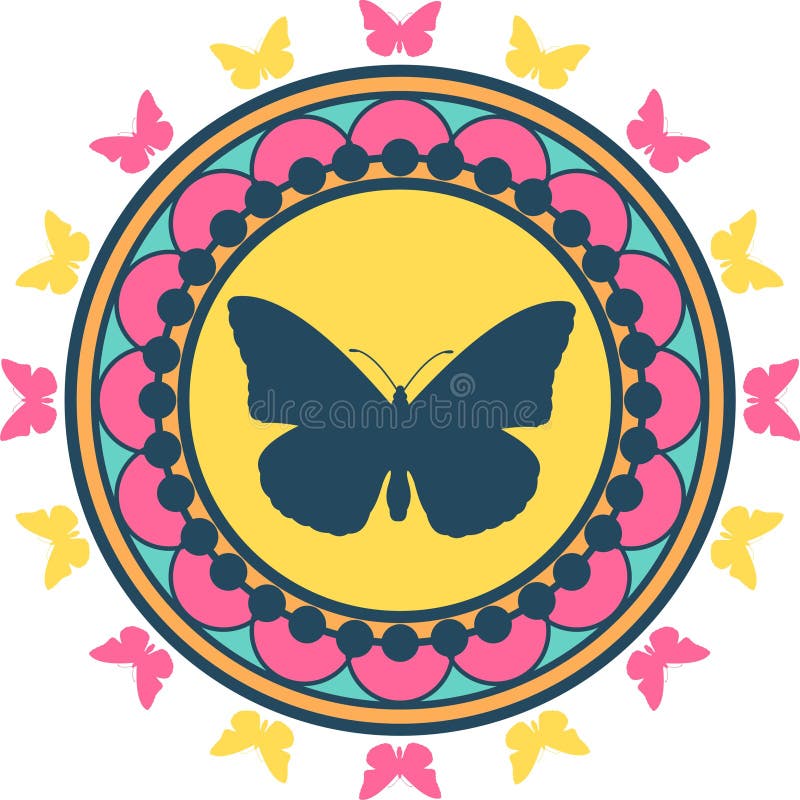 Butterfly Emblem Illustration Stock Vector - Illustration of floral ...
