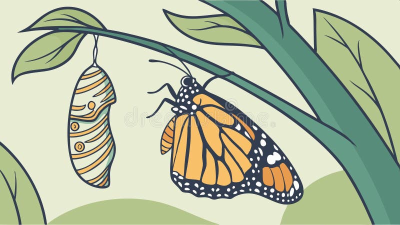 Butterfly Emerging from Chrysalis, Transformation and Nature Vector ...