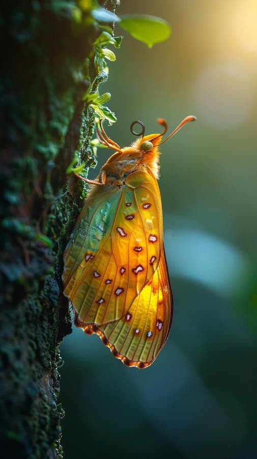 A Butterfly Emerging from Its Chrysalis Stock Image - Image of ...