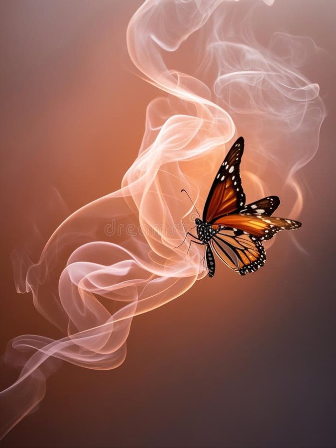 Butterfly Emerging from Smoke, Ethereal Beauty. Nature and ...