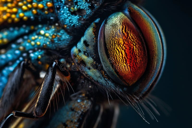 Butterfly Eyes, Under Microscope. Generative Ai Stock Illustration ...