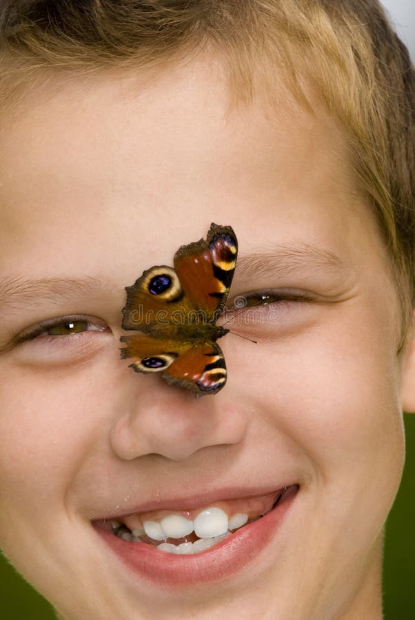 Butterfly on face stock photo. Image of butterfly, nose - 10409652