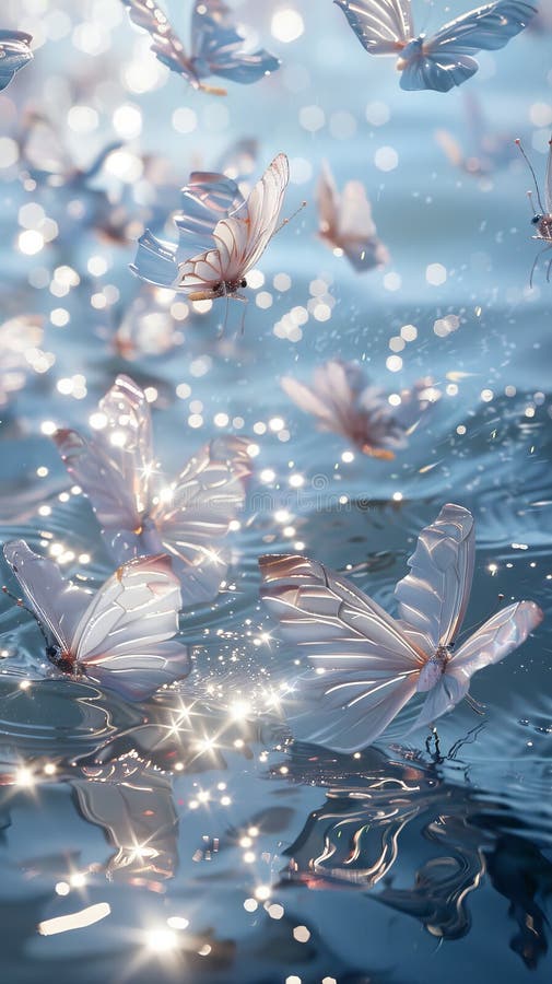 A Butterfly is Floating on the Surface of a Body of Water Stock Photo ...