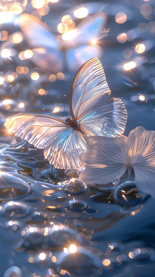 A Butterfly is Floating on the Surface of a Body of Water Stock Image ...