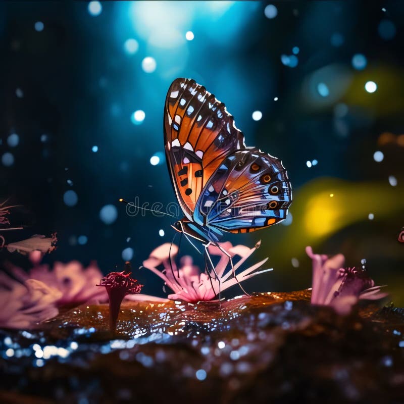 Butterfly on Flower in the Garden. Beautiful Butterfly on Flower Stock ...