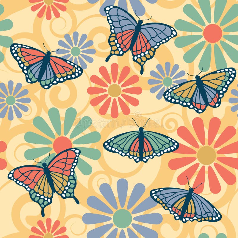 Butterfly Flower Pattern stock vector. Illustration of coils - 5490170