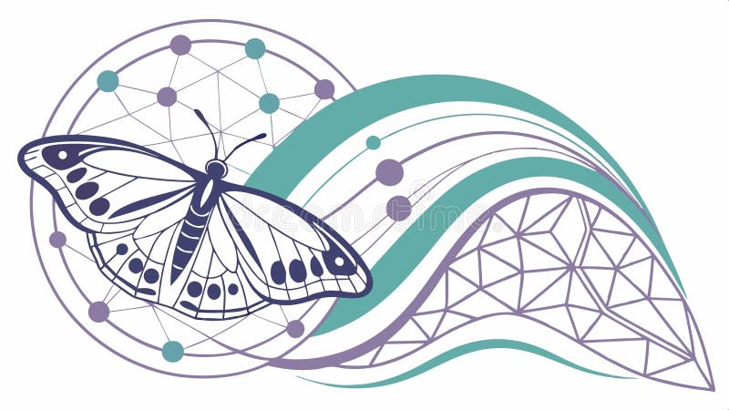 Butterfly with Flowing Lines, Abstract Insect, Motion Wings, and ...