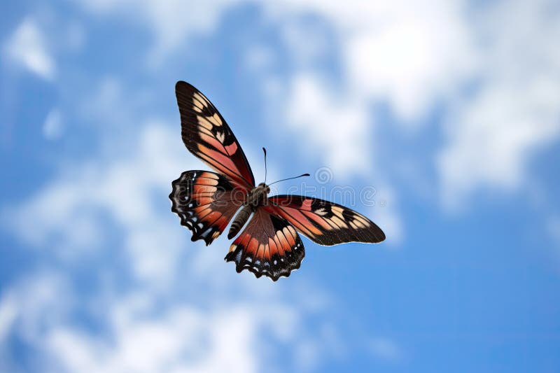 Butterfly Fluttering with Open Wings Closeup Vector Illustration Stock ...