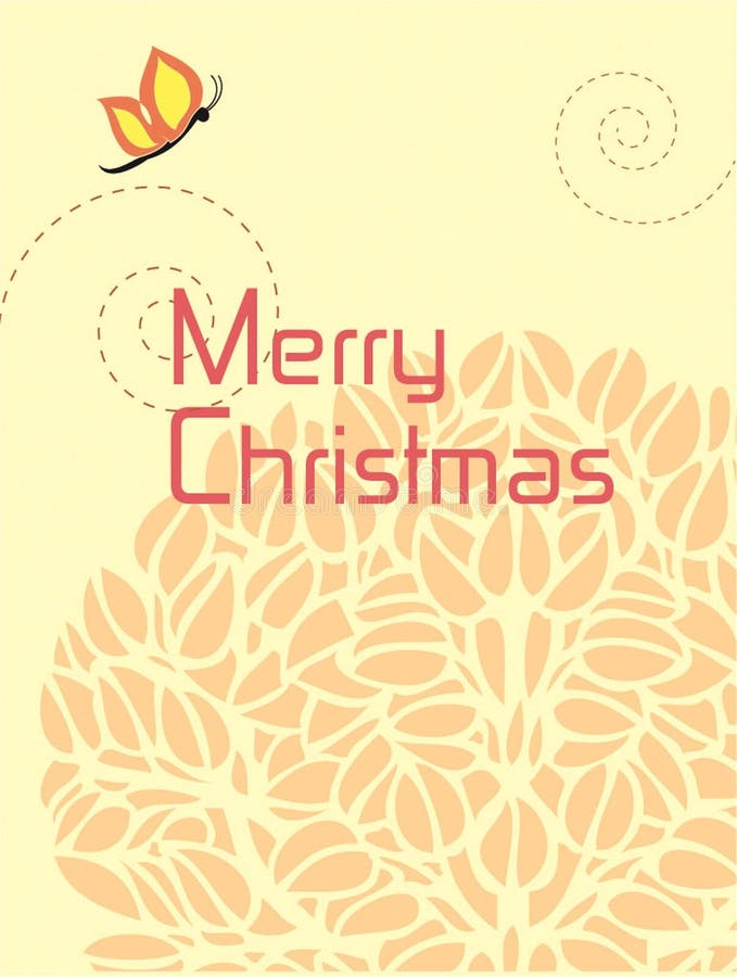 Butterfly is Flying Above a Tree with Leaves Stock Illustration ...