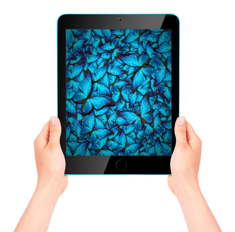 Butterfly Flying Out from Tablet Computer Stock Image - Image of ...