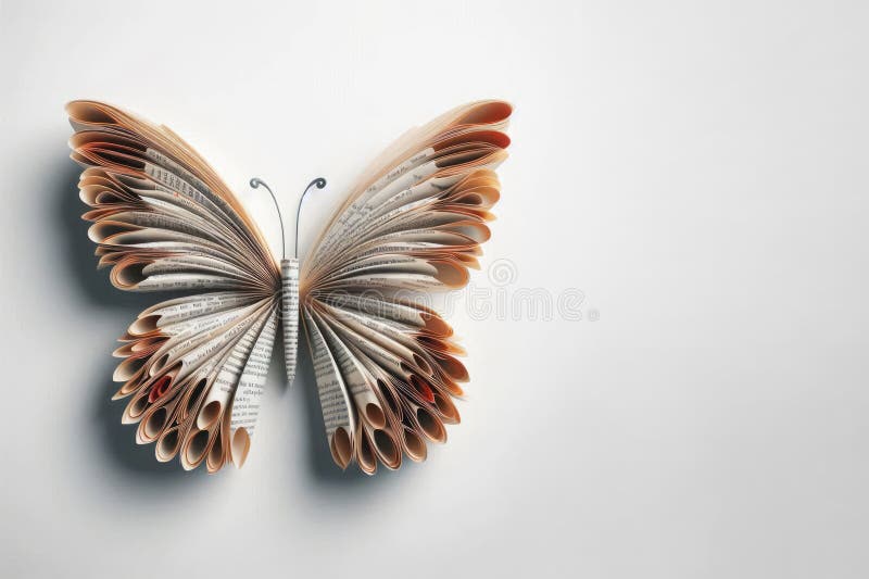 A Butterfly Folded from the Pages of a Book. Space for Text. Stock ...