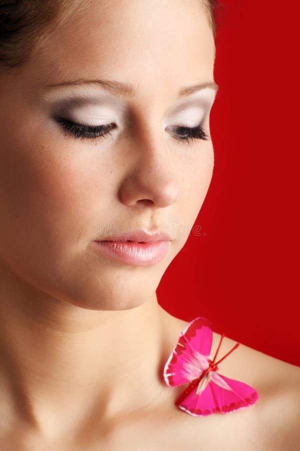 Butterfly girl stock photo. Image of beautiful, coloring - 4053742