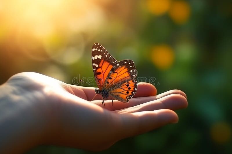 Butterfly in hand stock image. Image of biology, beauty - 281052535
