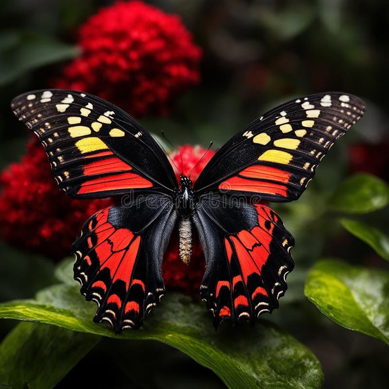 The Butterfly Has Black-red Wings. the Insect is a Representative of ...