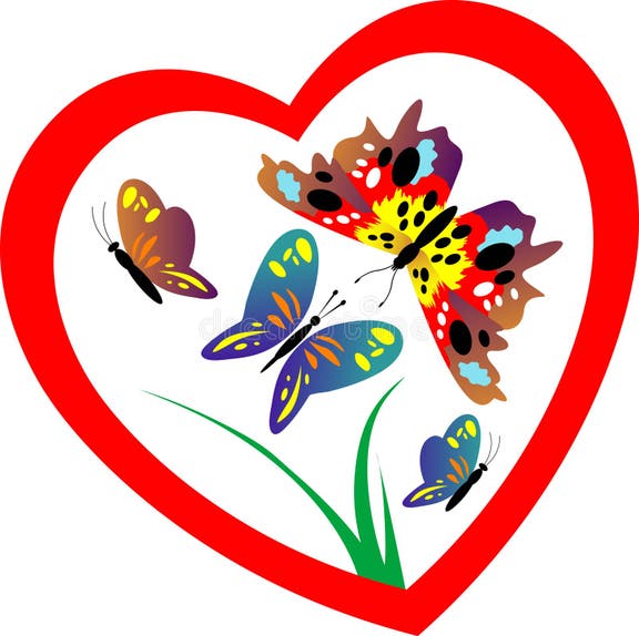 Butterfly Heart Drawing Stock Illustrations – 9,519 Butterfly Heart ...
