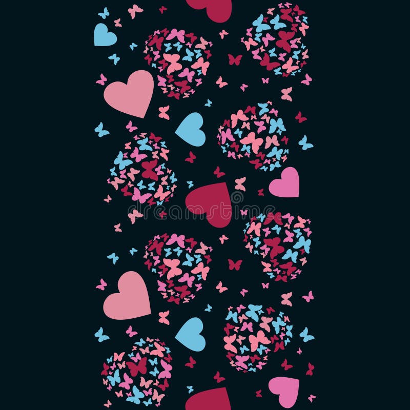 Butterfly and Heart Seamless Vector Pattern Stock Vector - Illustration ...