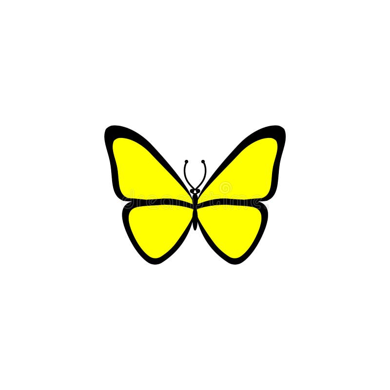 Butterfly Icon or Logo Isolated, Beautiful Butterfly Illustration Stock ...