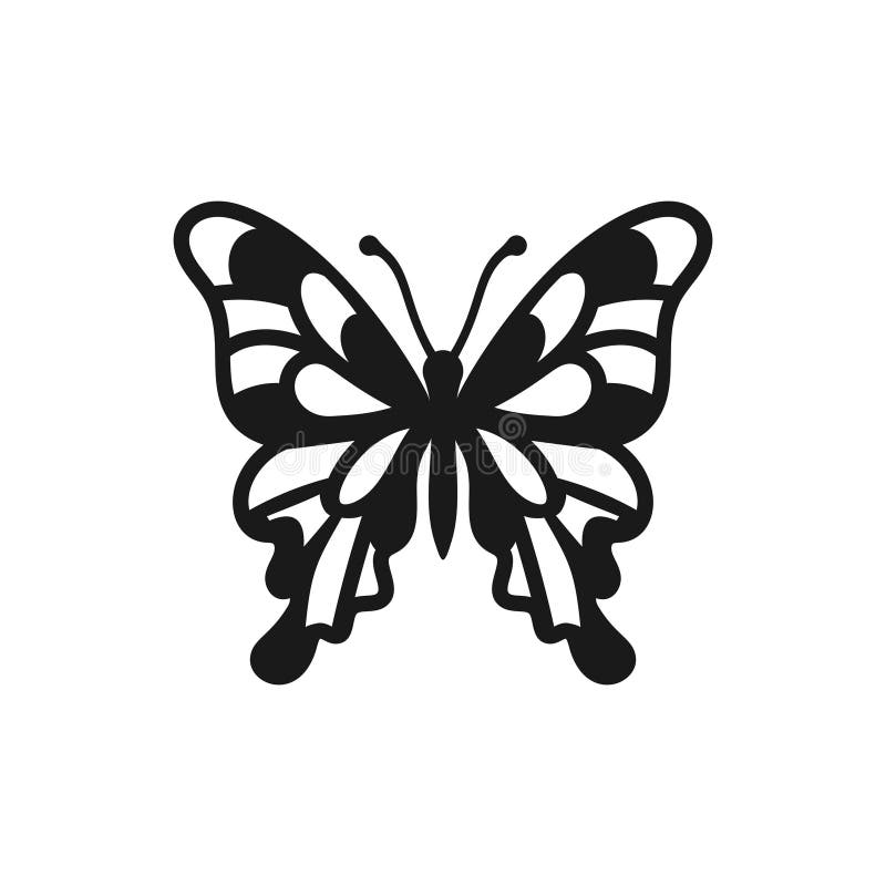 Butterfly Icon, Butterfly Silhouette, Vector Illustration Stock ...