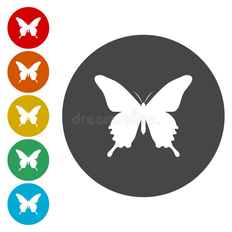 Little Butterfly Icon Circle Stock Illustrations – 70 Little Butterfly ...