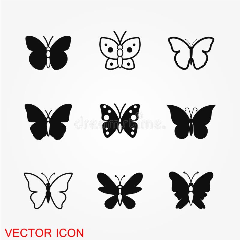 Butterfly icon vector stock vector. Illustration of concept - 119542245
