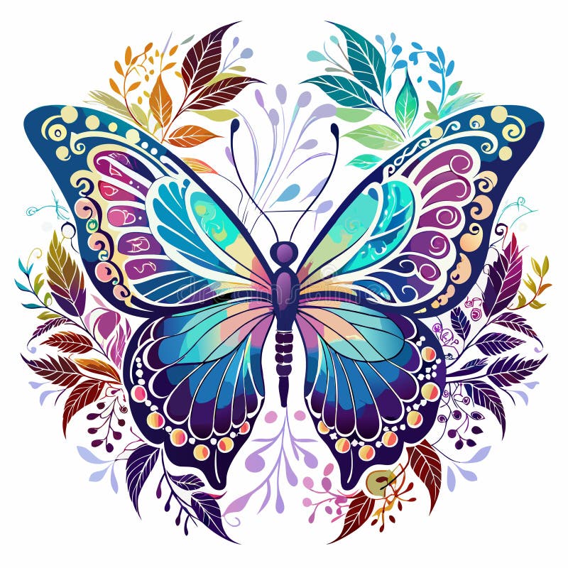 A Butterfly with Intricate and Colorful Wing Patterns Stands Stock ...