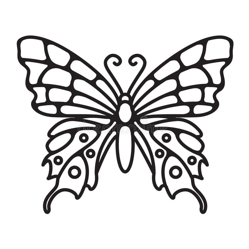 Butterfly Line Art Coloring Image Stock Vector - Illustration of nature ...