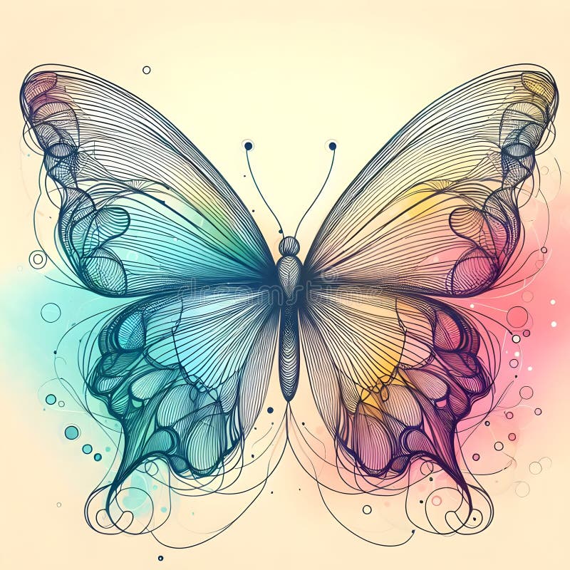 12 a Butterfly Line Art and Paste Bundle Stock Illustration ...