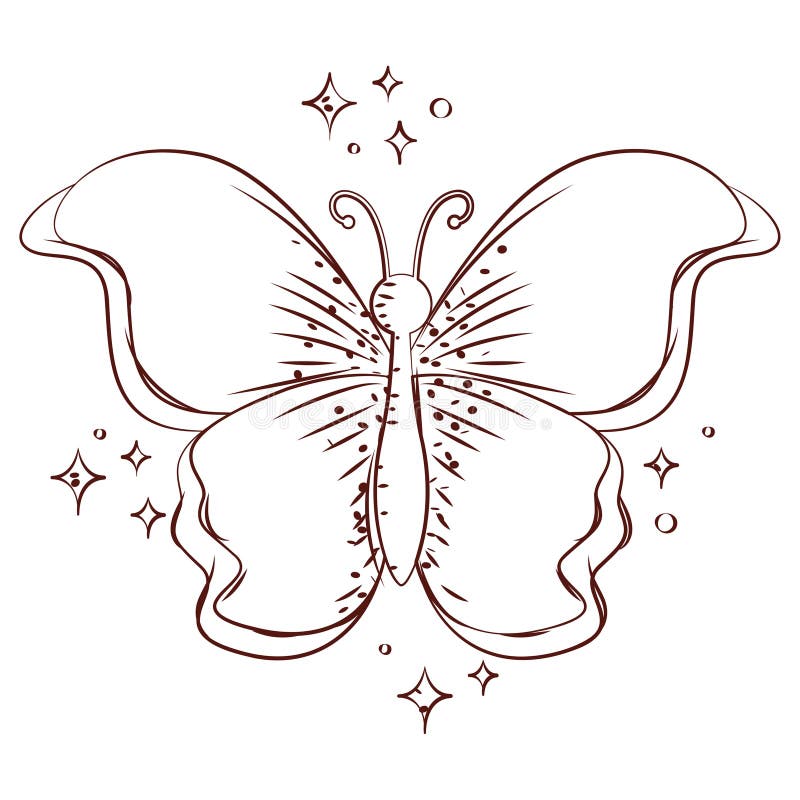 Butterfly Line Art Style. Vector Stock Vector - Illustration of shape ...