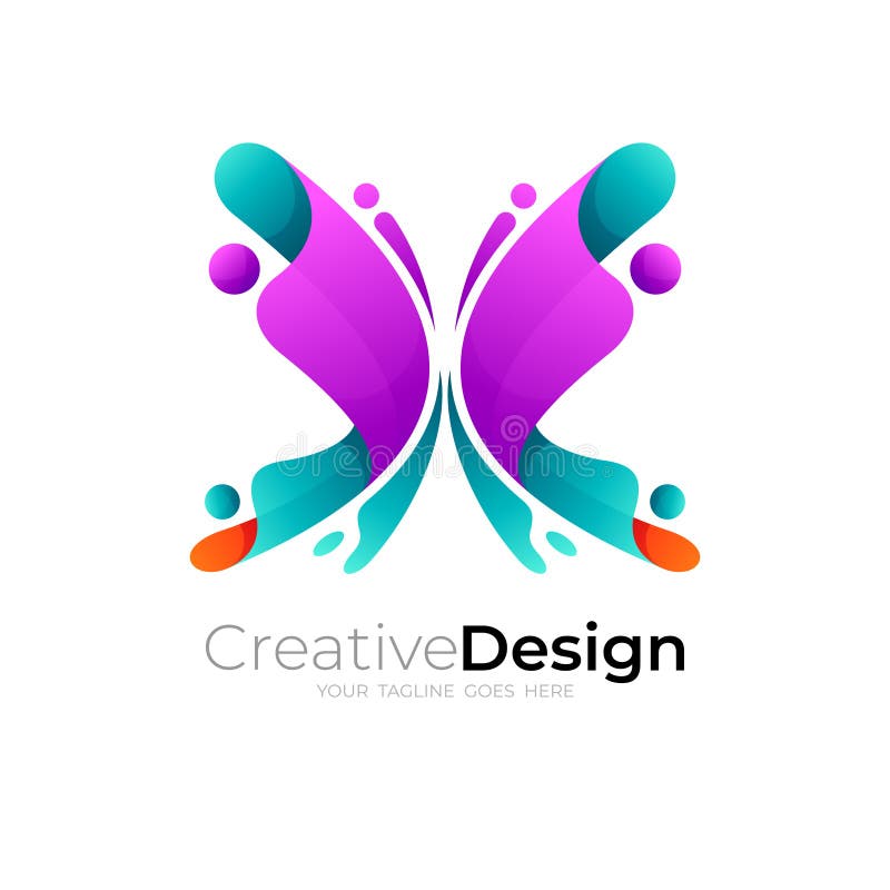 Butterfly Logo Colorful, Animal Logo Vector, Colorful Design Stock ...