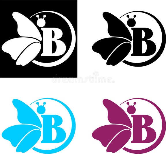 Butterfly Logo Letter B Stock Illustrations – 212 Butterfly Logo Letter ...