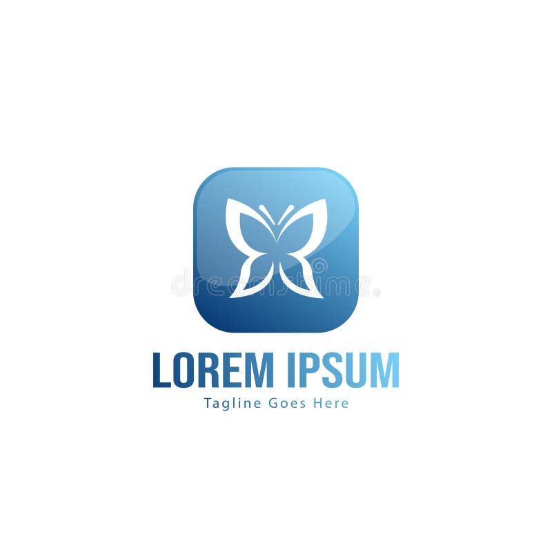 Butterfly Logo Template Design. Butterfly Logo with Modern Frame Stock ...