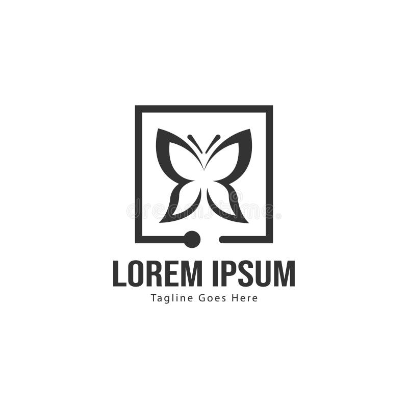 Butterfly Logo Template Design. Butterfly Logo with Modern Frame Stock ...