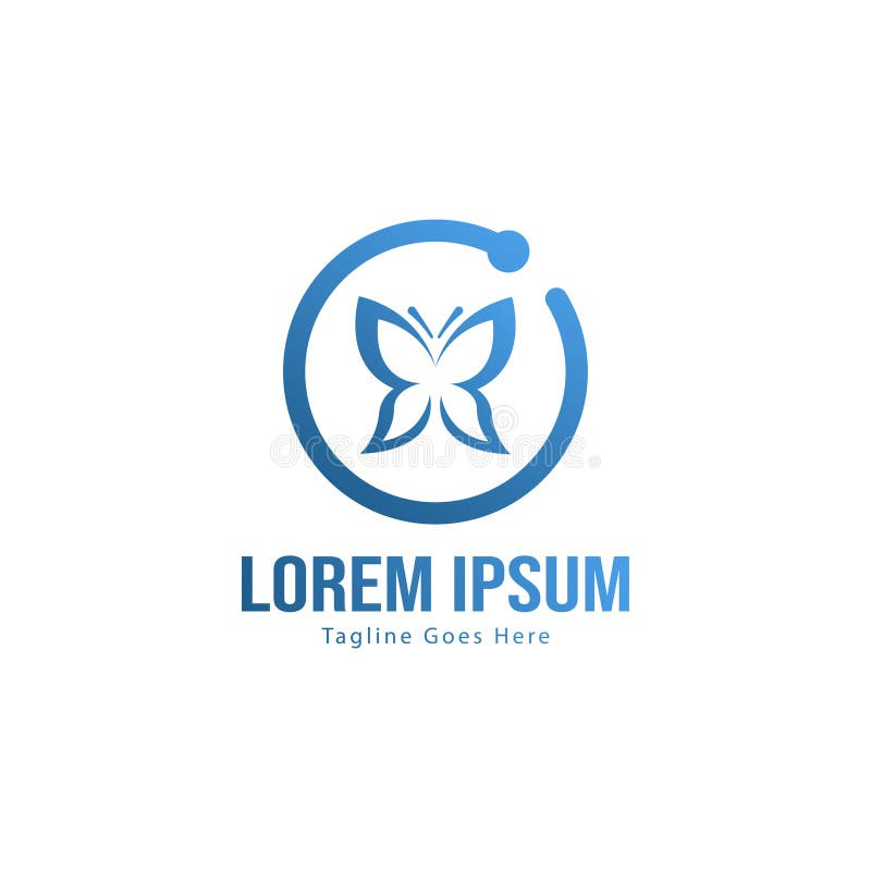 Butterfly Logo Template Design. Butterfly Logo With Modern Frame Stock ...