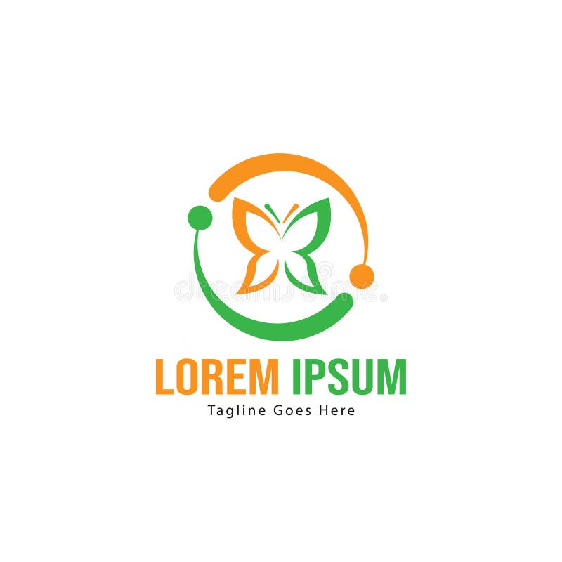 Butterfly Logo Template Design. Butterfly Logo with Modern Frame Stock ...